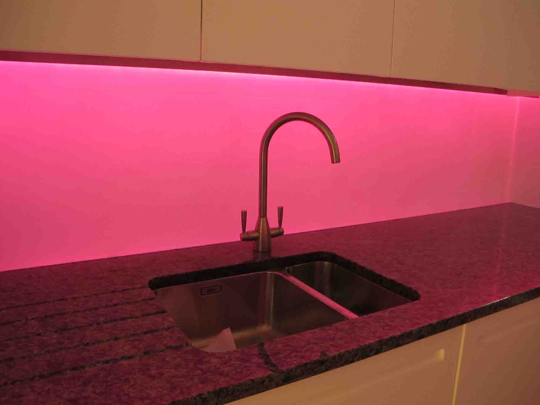 illuminated pink glass splashbacks - Glass360 - Specialist and Bespoke ...